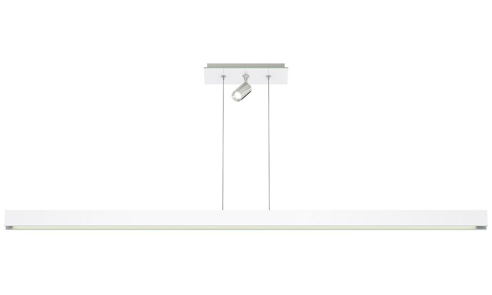 Glide Glass Downlight Center Feed LED Suspension With Power, White ...