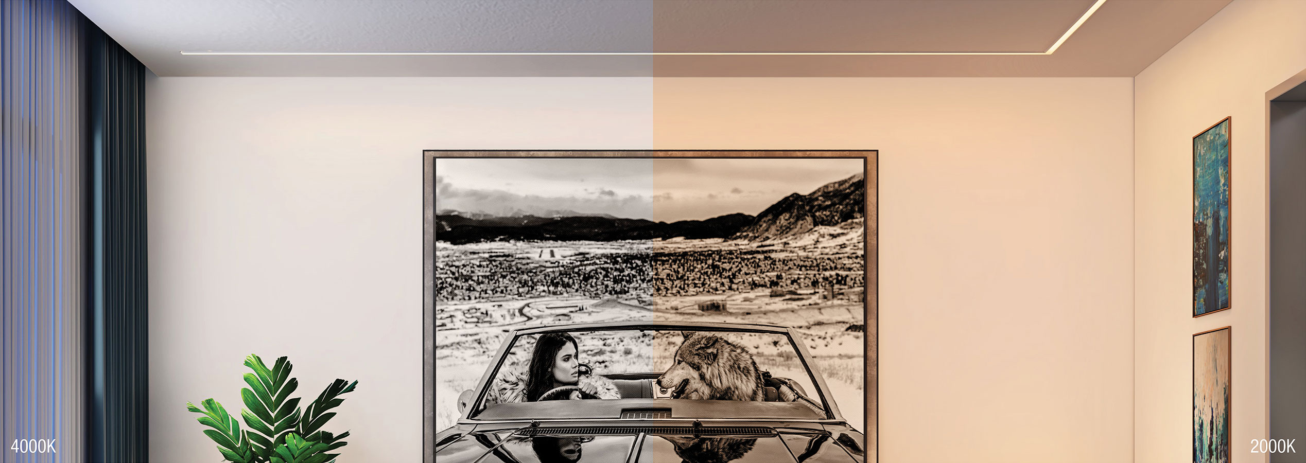 PureEdge Lighting - Reveal Wall Wash 2 24VDC Plaster-In LED System ...